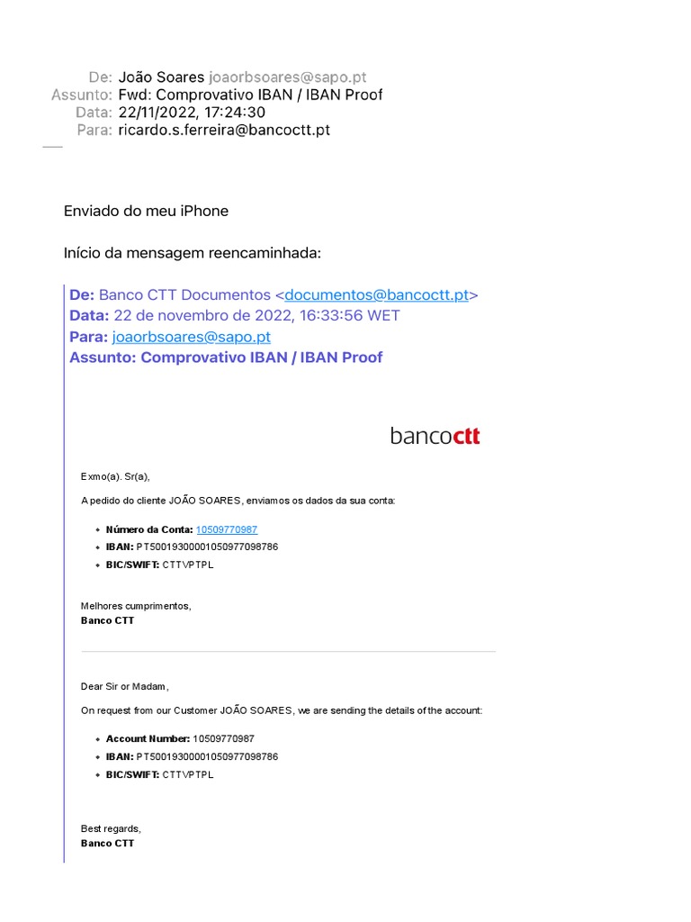 FWD Comprovativo IBAN IBAN Proof | PDF
