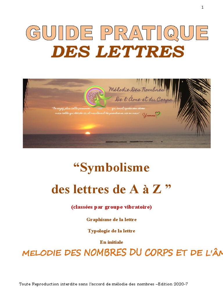 GUIDE PRATIQUE - Symbolisme Des Lettres. | PDF