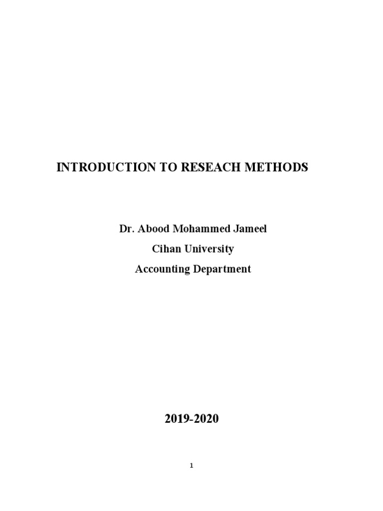 Introduction to Research Methods | PDF | Statistics | Sampling (Statistics)