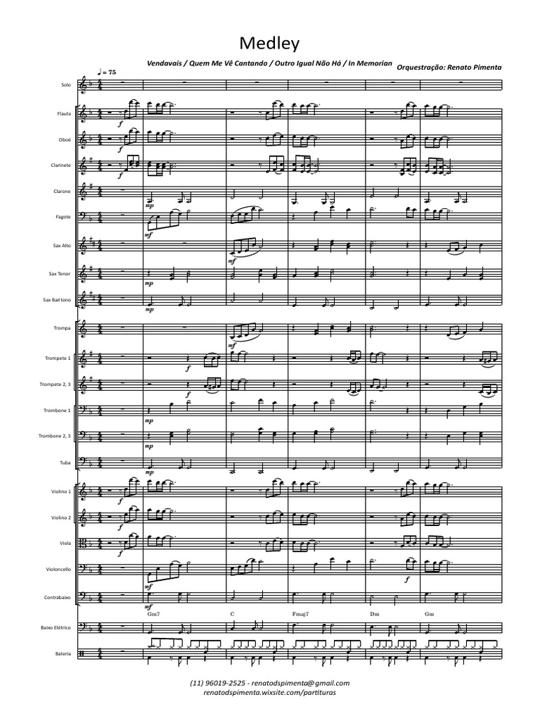 Medley-Partitura e Partes | PDF | Orchestras | Woodwind Instruments