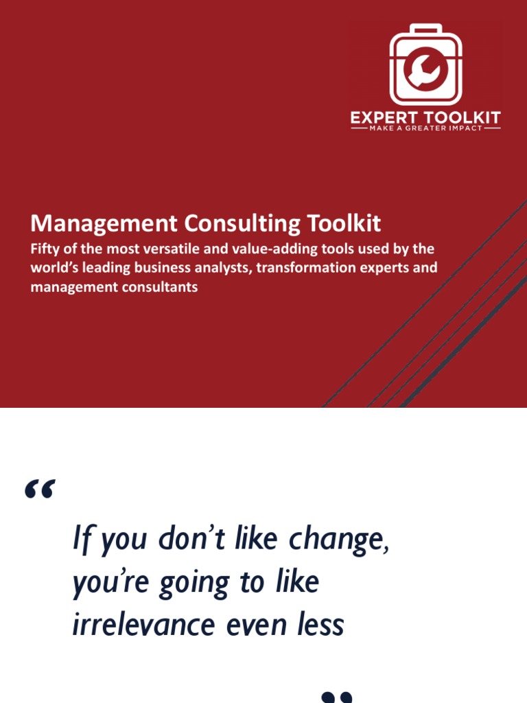 Management Consulting Toolkit | PDF | Swot Analysis | Benchmarking