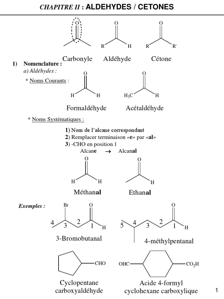 Aldéhydes et Cétones : Nomenclature et Propriétés | PDF | Cétone | Aldéhyde