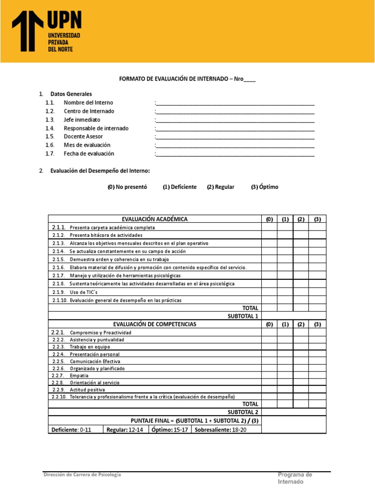 Formato de Supervisión de Internado (Psicología) | PDF | Cognición ...