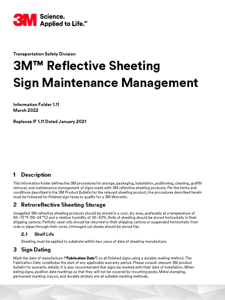 Sign Maintenance and Placement | PDF | Water | Road