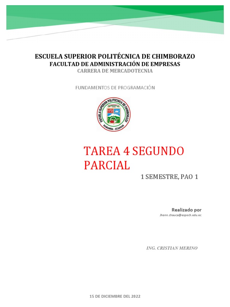 Tarea Segundo Parcial 4 | PDF | Informática teórica | Flujo de control