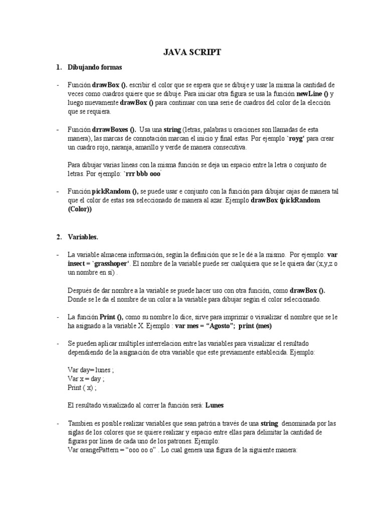 Java Script | PDF | Estructura de datos de matriz | Función (Matemáticas)