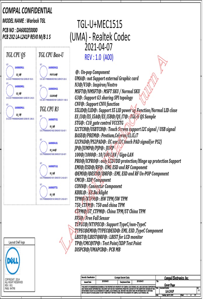 La-L241pr10 Warlock TGL Uma 041 | PDF | Computer Hardware | Office Equipment