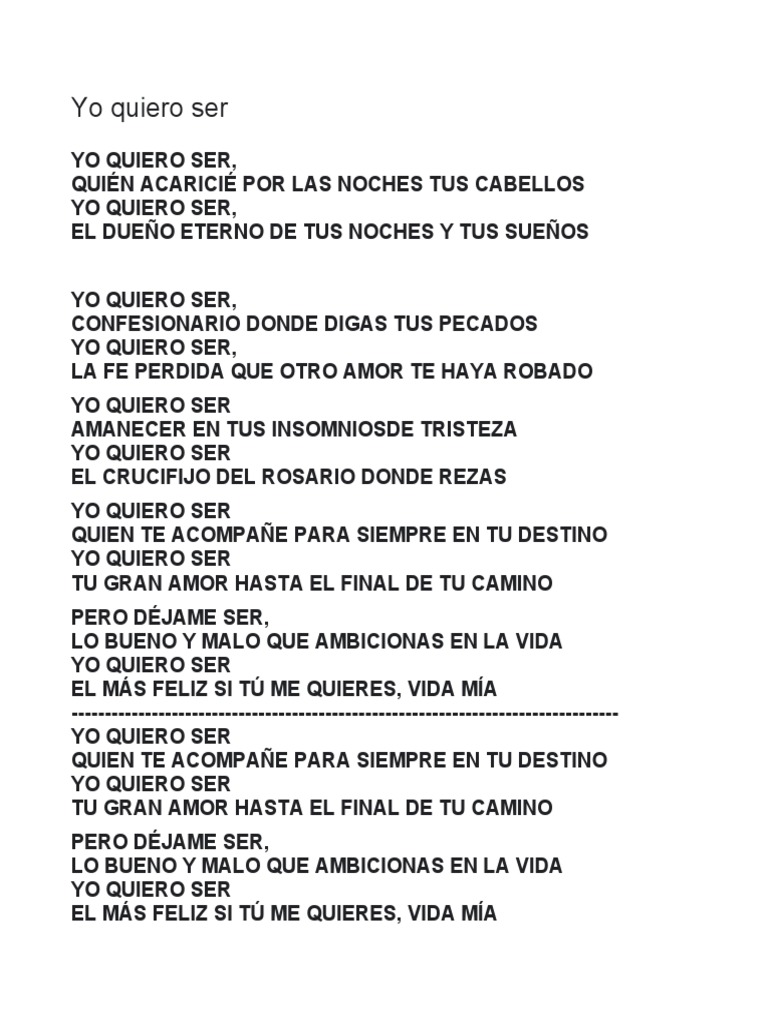 Yo Quiero Ser | PDF