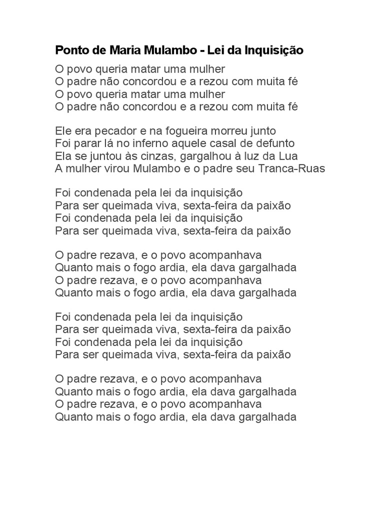 Ponto Umbanda Marai Mulambo | PDF