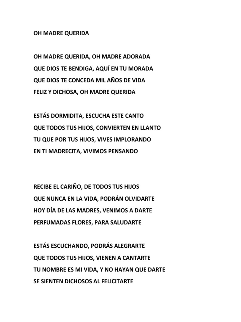 Oh Madre Querida | PDF