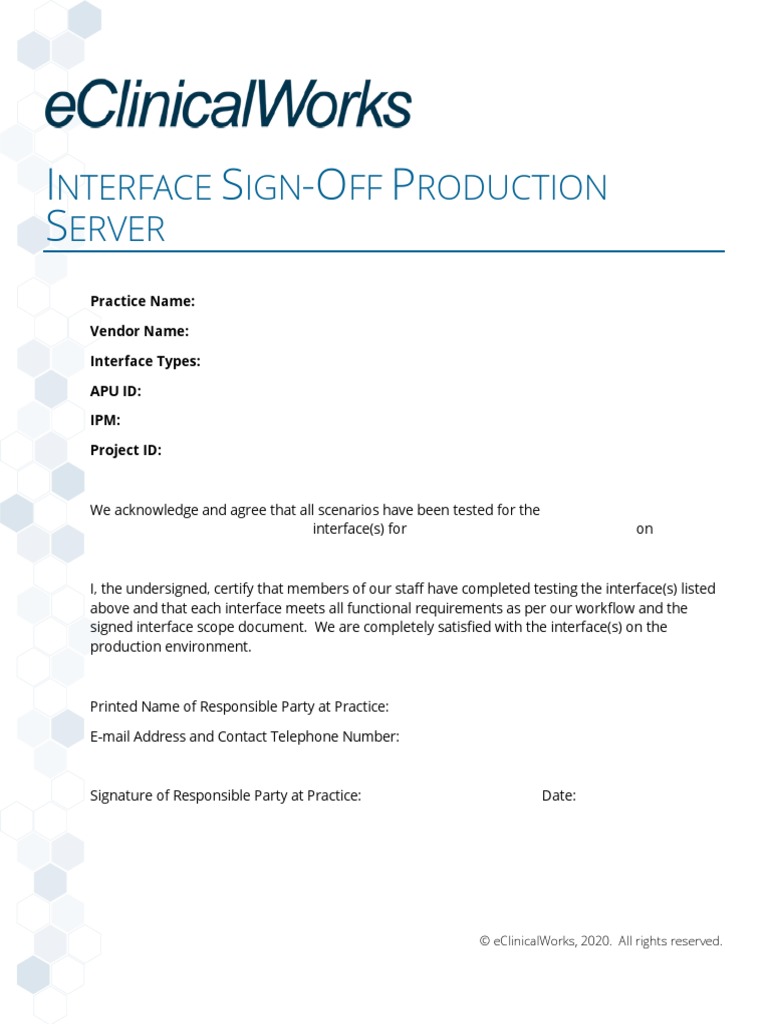 eCW Interface Sign-Off Production Server - Metropolitan Medical USDA ...