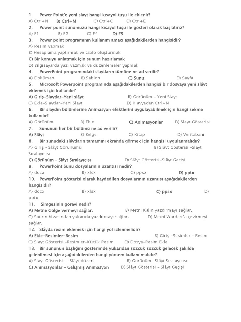 Power Point Test | PDF
