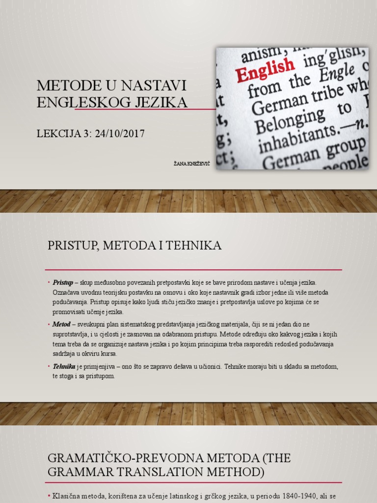 Metode U Nastavi Engleskog Jezika | PDF