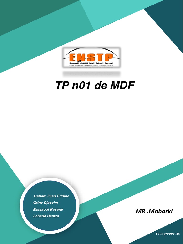 TP 1 MDF | PDF | Pression | Densité