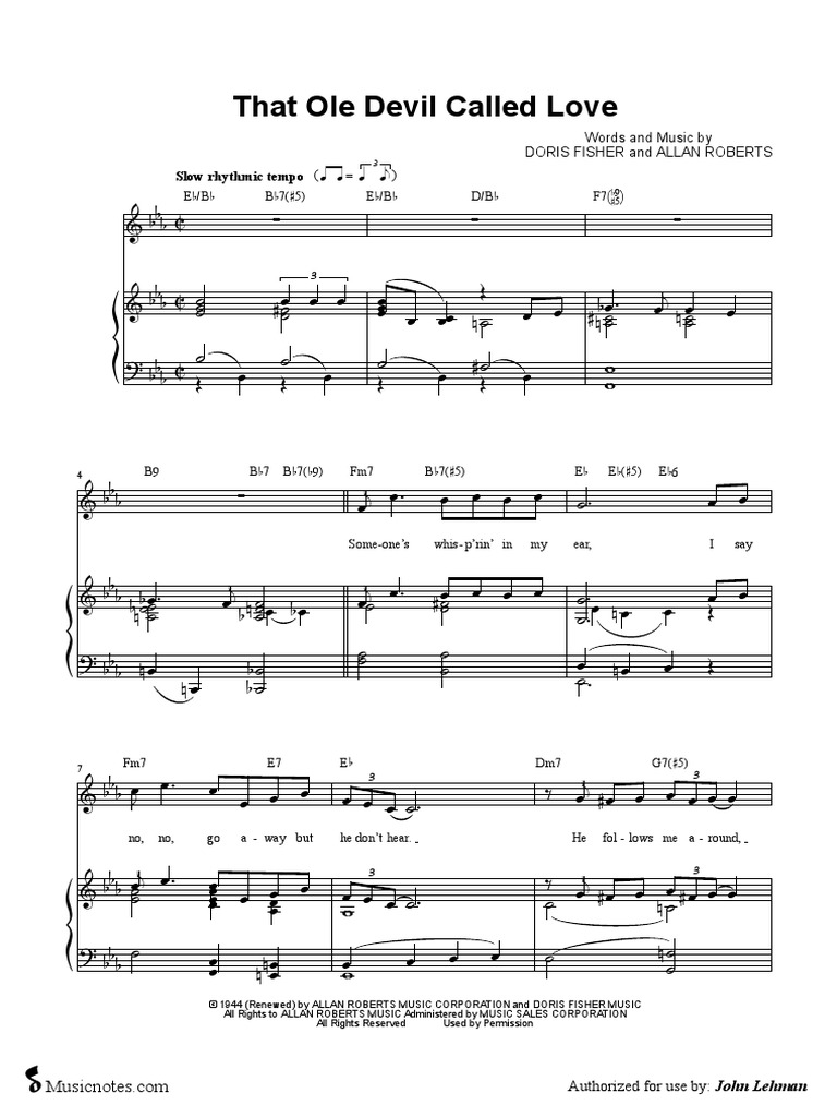 That Old Devil Called Love - Noten in Eb | PDF