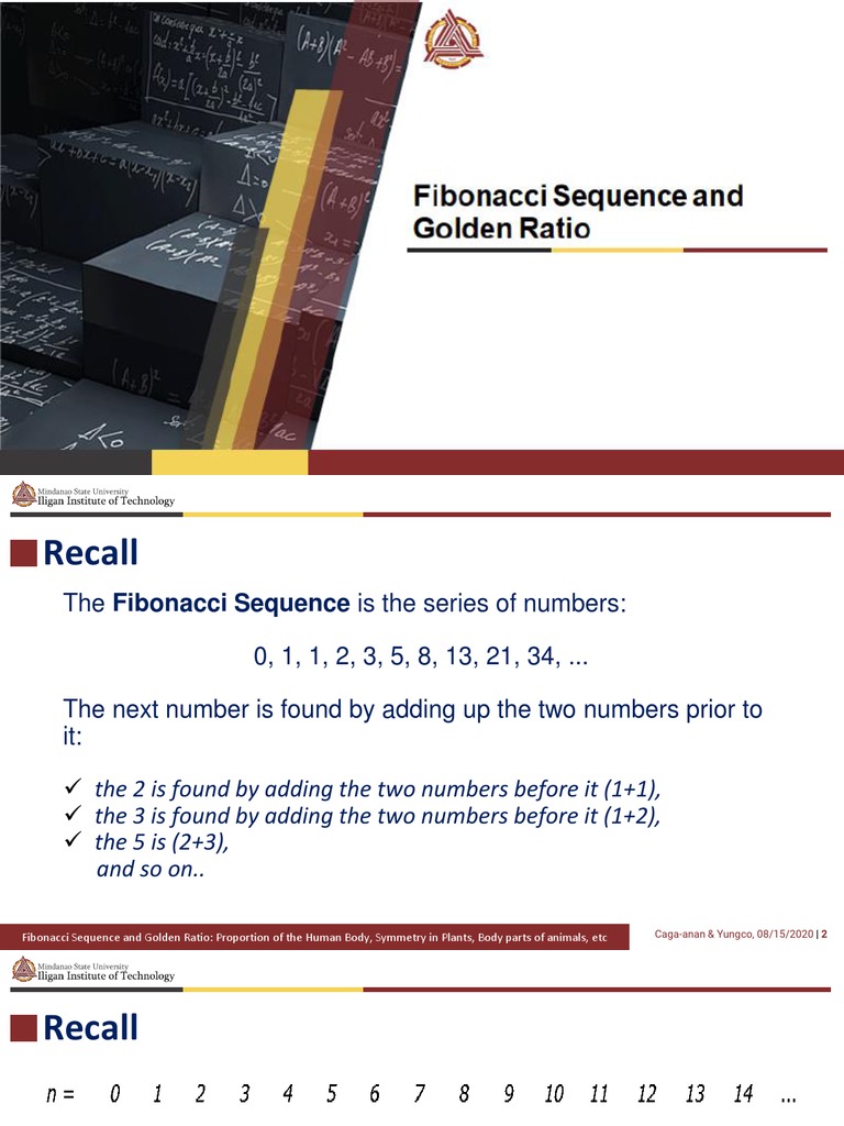 Golden Ratio and Fibonacci Sequence-Final Hand-Out (Edited) | PDF ...