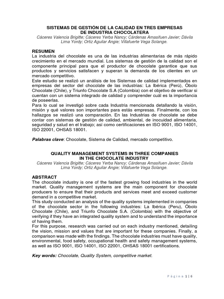 Trabajo Final Sig. | PDF | Calidad (comercial) | Business