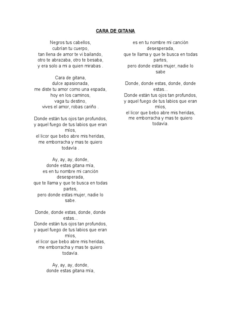 Cara de Gitana | PDF | Poesía