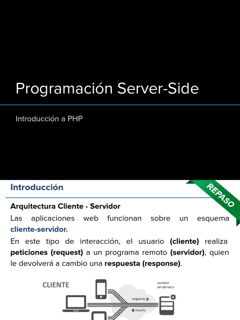 01 Programación Server-Side - Intro PHP | PDF | Redes | Internet y web 01 Programación Server-Side - Intro PHP | PDF | Redes | Internet y web