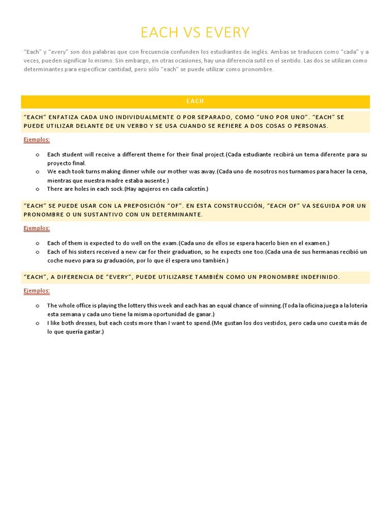 Each Vs Every | PDF | Lingüística
