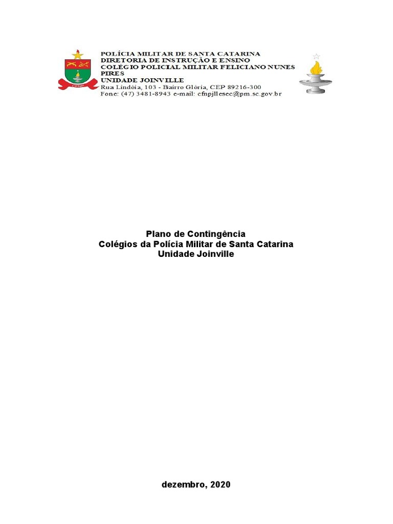 Plano de Contingência 2021 - CFNP | PDF | Escolas | Educação à distância