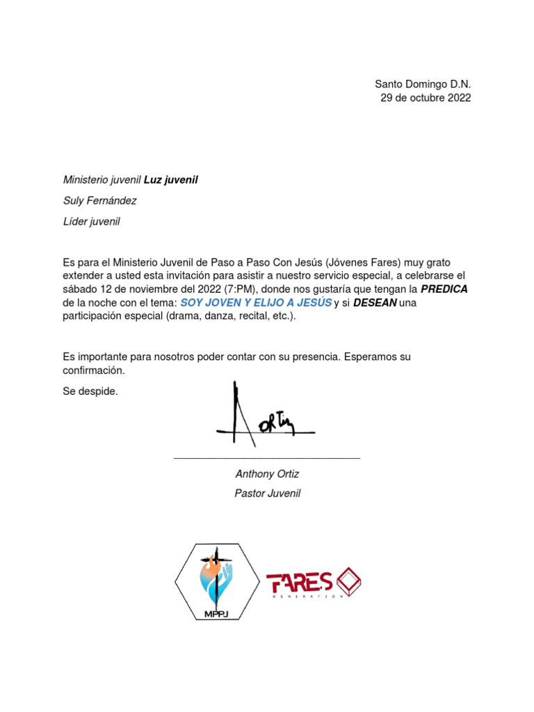 Carta Invitacion | PDF