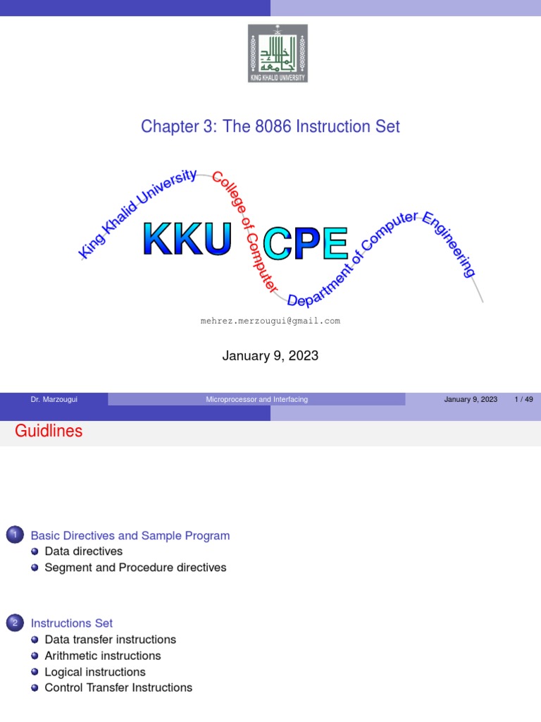Chapter 3 8086 Instructions Set Pdf Subtraction Assembly Language