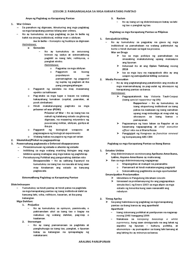 Anyo NG Paglabag Sa Karapatang Pantao | PDF Anyo NG Paglabag Sa Karapatang Pantao | PDF