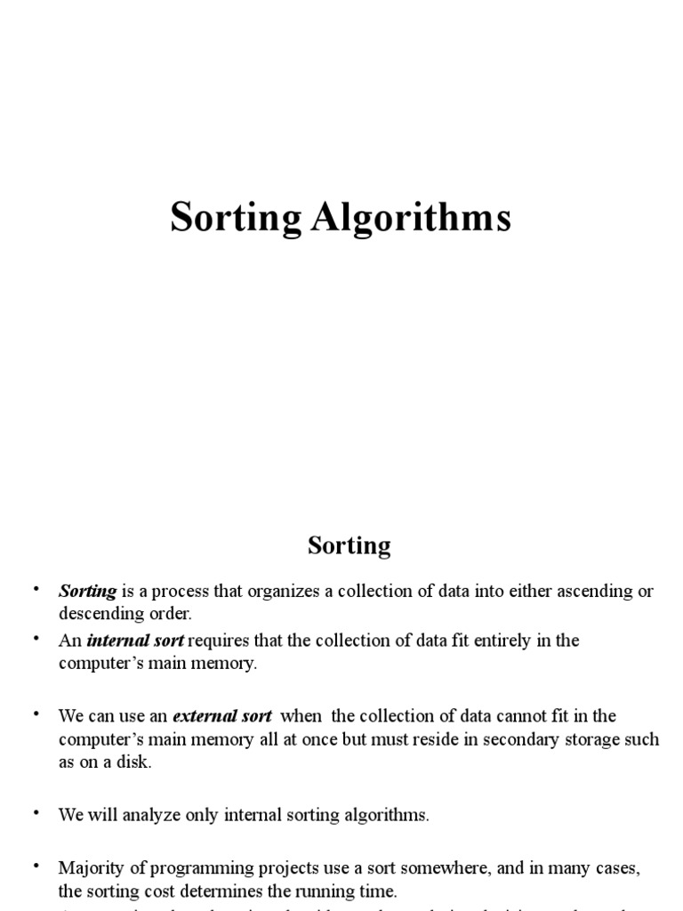 07 Sortingalgorithms Pdf Software Engineering Computer Science 