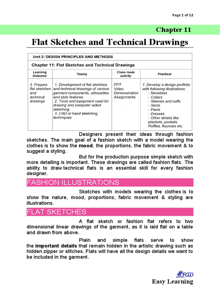 2.6 - Flat Sketches and Technical Drawings - Teachers Reference | PDF ...