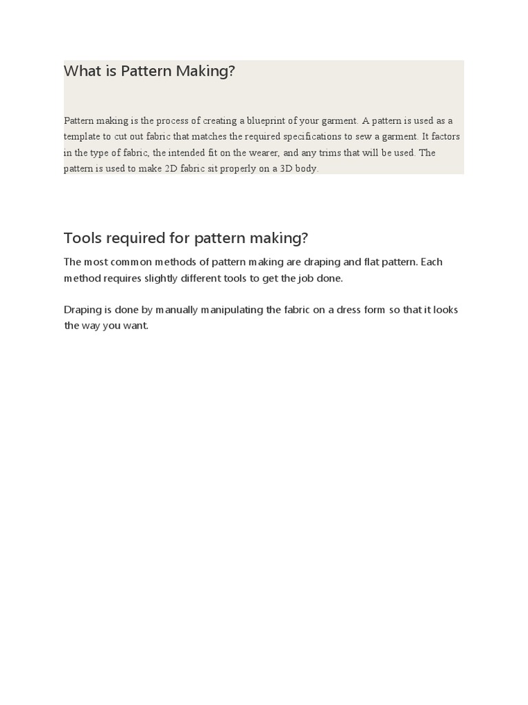 03 - Pattern Making | PDF | Seam (Sewing) | Sewing