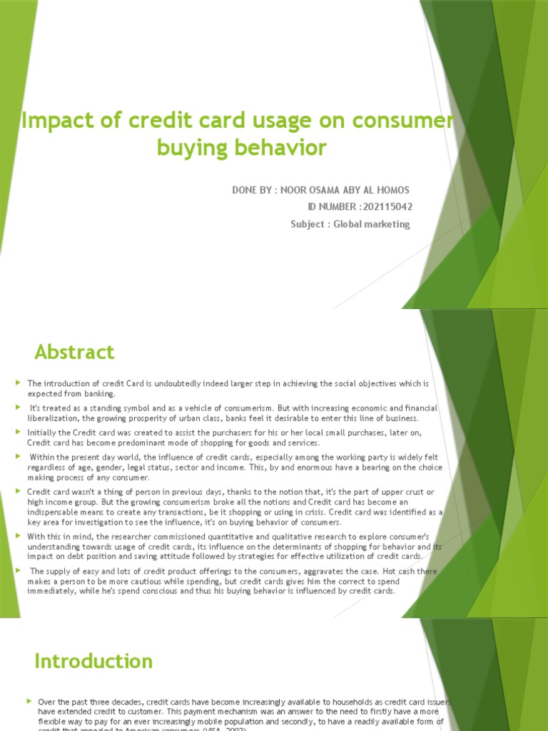 The Effect of Credit Card Usage | PDF | Credit Card | Consumer Behaviour