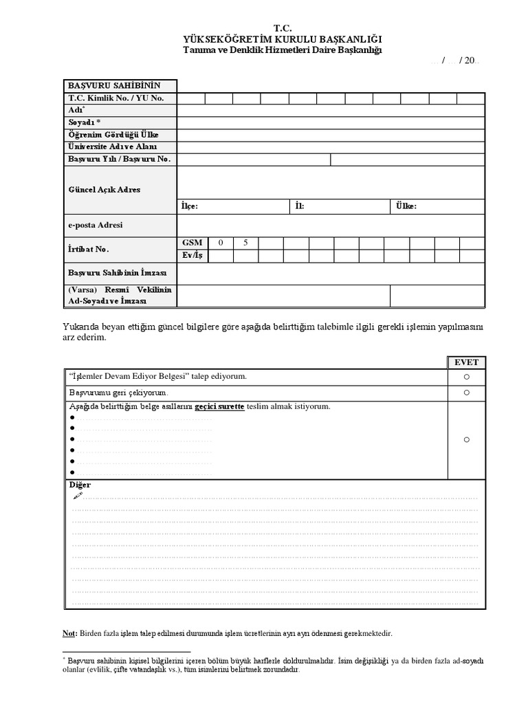 Denklik Birimi Genel Dilekce Ornegi1 | PDF