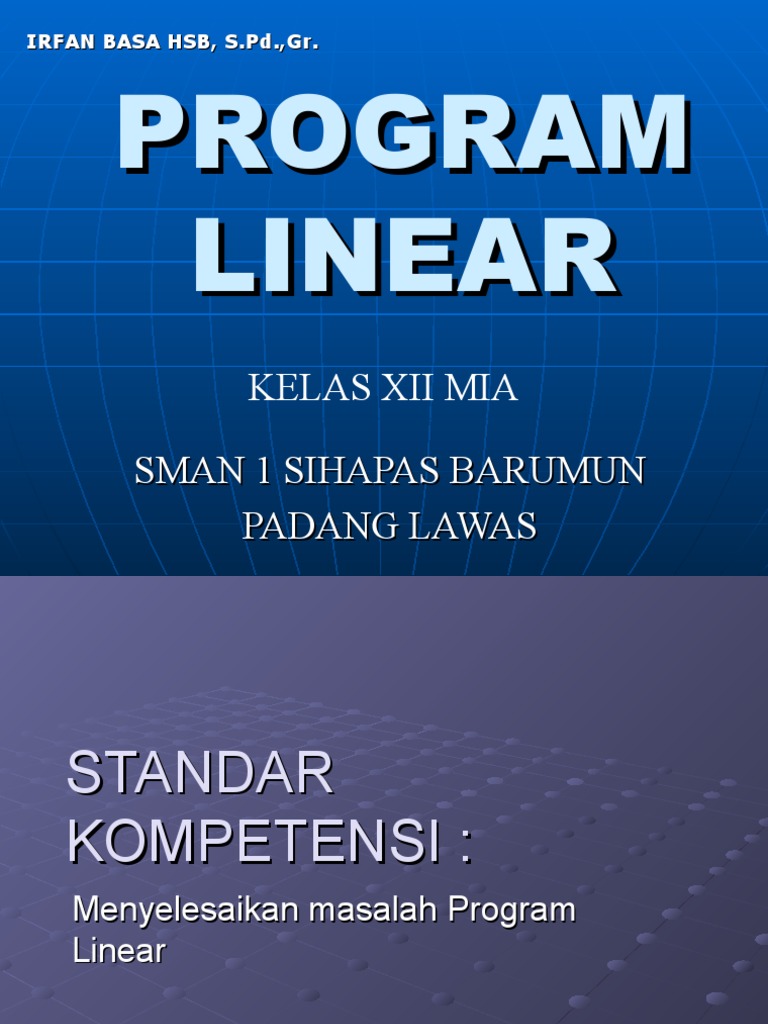 Program Linear | PDF