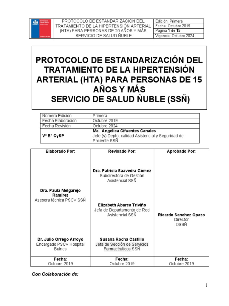 PROTOCOLO DE ESTANDARIZACIÓN DE TRATAMIENTO HTA ESTRATEGIA HEARTS Revisado y Corregido FINAL ...