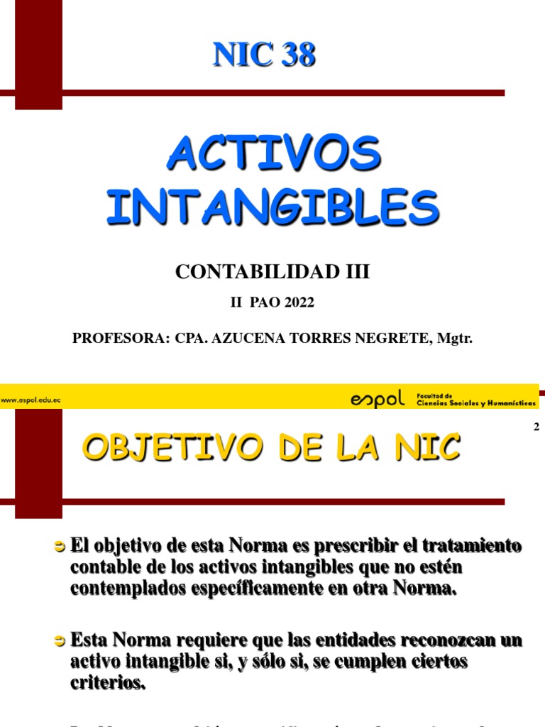 1 Nic 38 Activos Intangibles Enero 2023 | PDF | Activo intangible | normas internacionales de ...