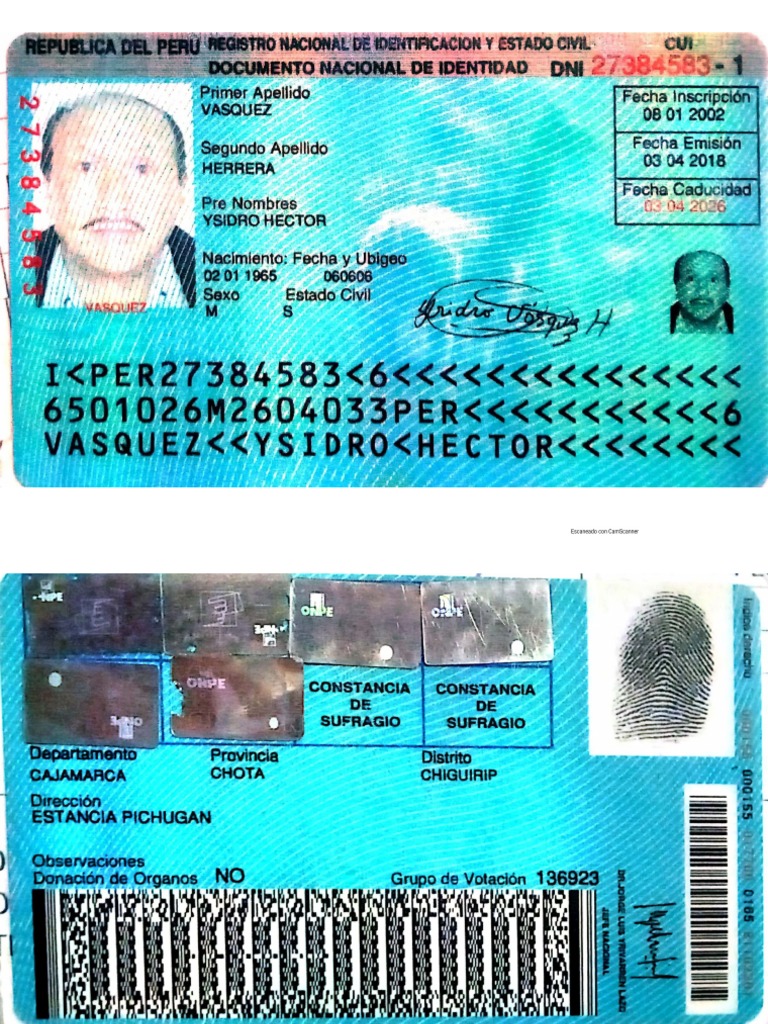 DNI Ysidro Héctor Vásquez | PDF