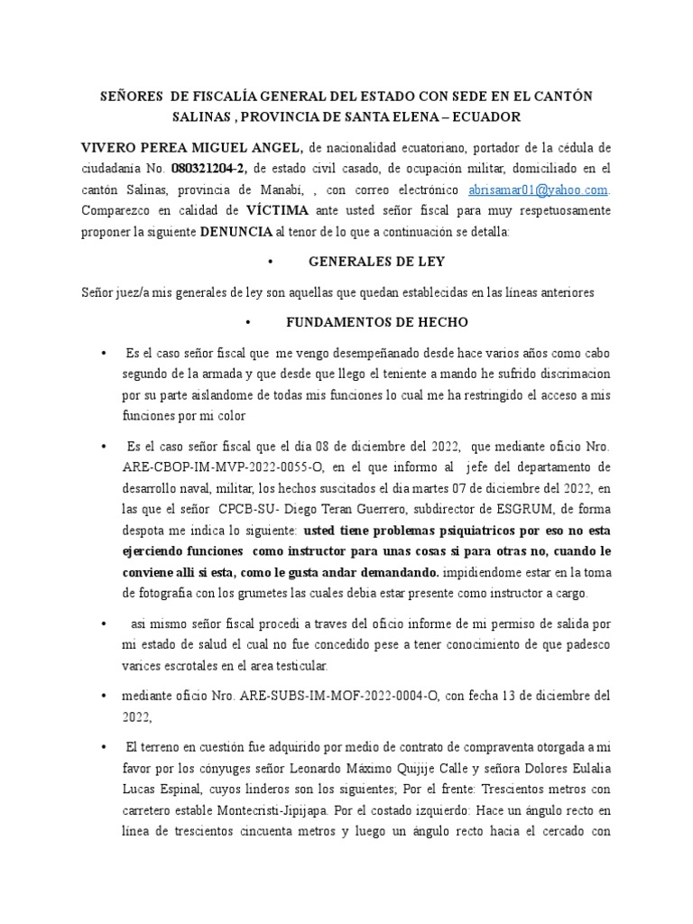 Denuncia Fraude Procesal | PDF | Derecho penal | Procedimiento Criminal