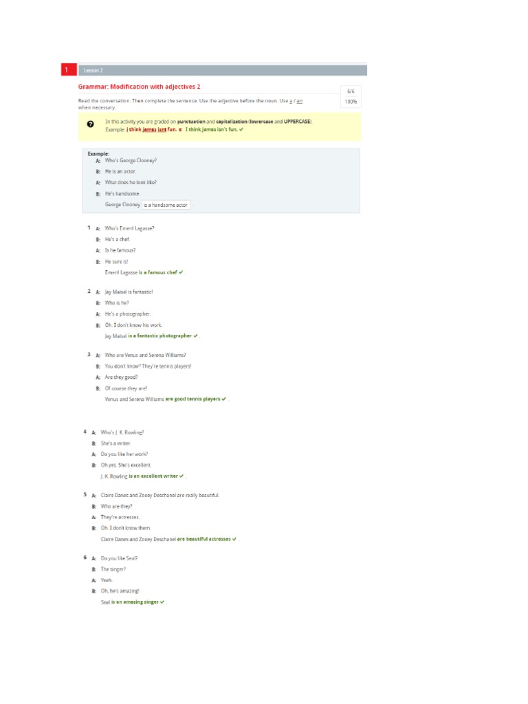 Top Notch I Unidad I Leccion II Modification With Adjectives 2 | PDF
