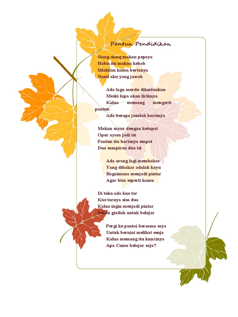 (AYU) Pantun Pendidikan | PDF