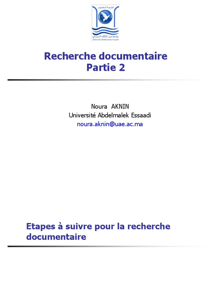 Étapes de la recherche documentaire | PDF | Document | Informations