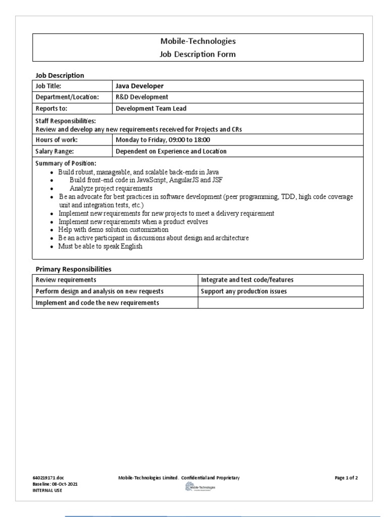 Java Developer Pdf Java Programming Language Proprietary Software