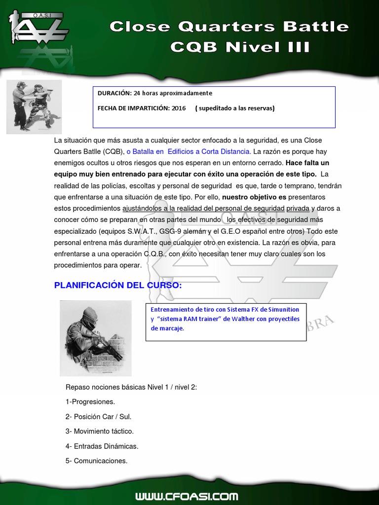 Curso CQB Nivel III | PDF
