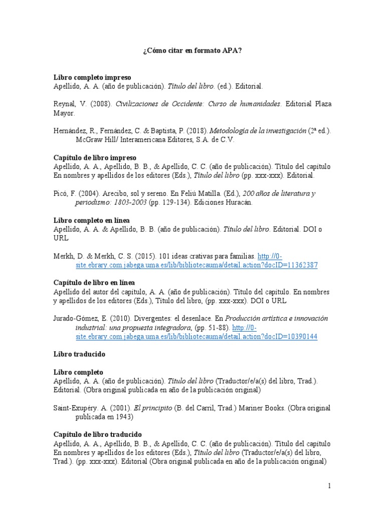 Como Citar en Formato APA ENALLTerm | PDF | Estilo apa | Blog