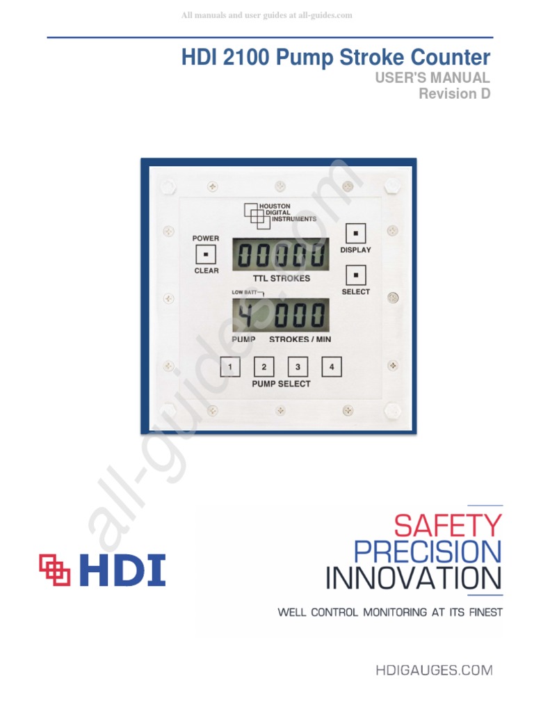 Hdi 2100 Operation User S Manual 23 | PDF | Electrical Connector | Pump