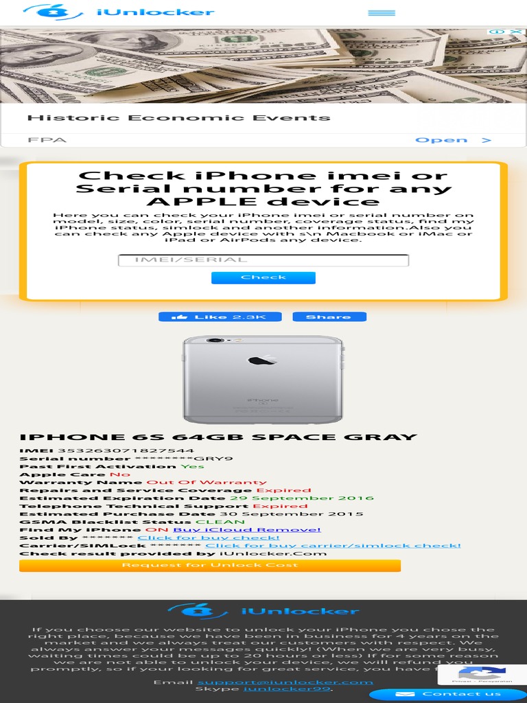 Check IMEI Iphone or Serial Apple FREE | PDF