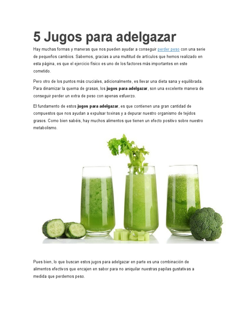 5 Jugos para Adelgazar | PDF