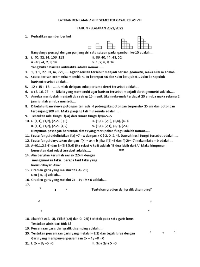 Latihan Penilaian Akhir Semester Gasal Kelas Viii | PDF | Metode & Bahan Ajar | Komputer
