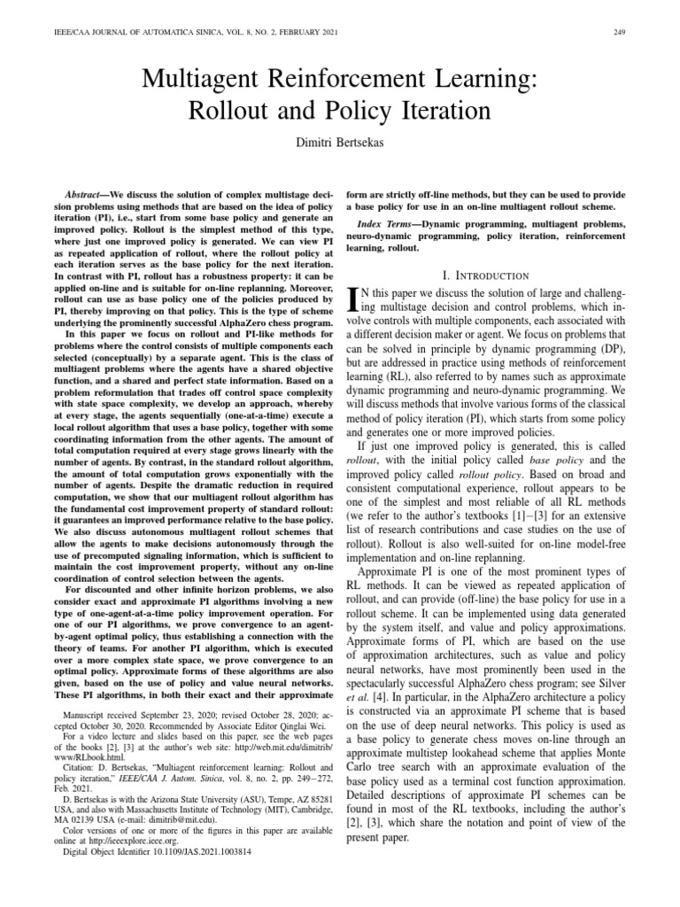 Multiagent Bertsekas 2020 | PDF | Applied Mathematics | Mathematics