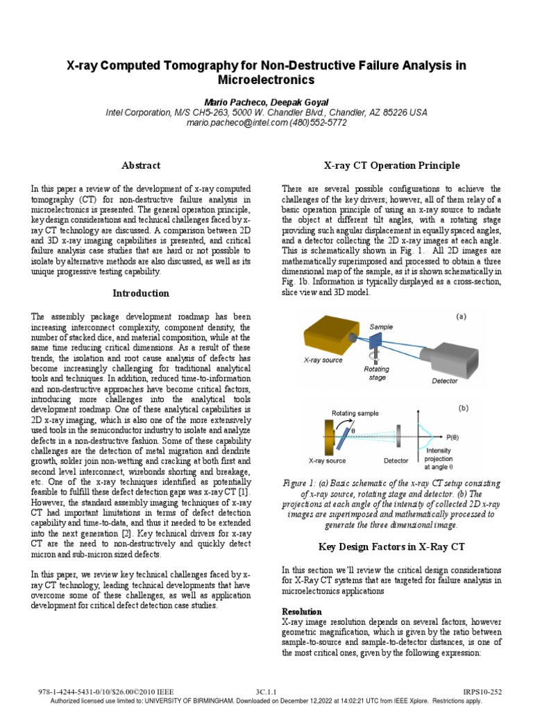 X-Ray Computed Tomography For Non-Destructive Failure Analysis in ... X-Ray Computed Tomography For Non-Destructive Failure Analysis in ...